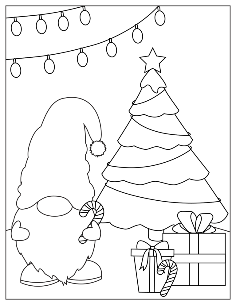 Christmas Themed Gnome Coloring Pages {Free Printable} | Fairy Garden DIY