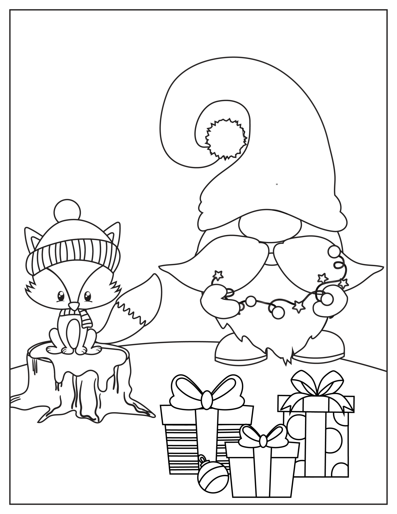 Christmas Themed Gnome Coloring Pages {Free Printable} | Fairy Garden DIY