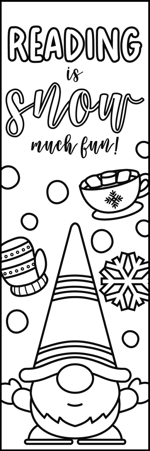 Winter-Themed Gnome Bookmarks for Coloring {FREE, Printable} | Fairy ...