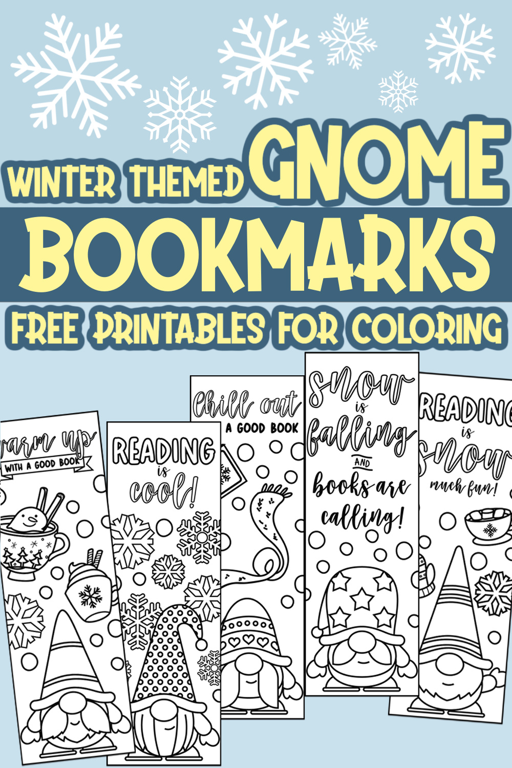Winter-Themed Gnome Bookmarks for Coloring {FREE, Printable} | Fairy ...
